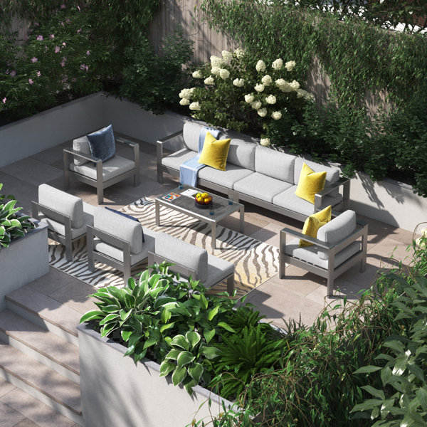 Etta Avenue™ Dolly 8 Piece Sectional Seating Group with Sunbrella Cushions - Wayfair Canada